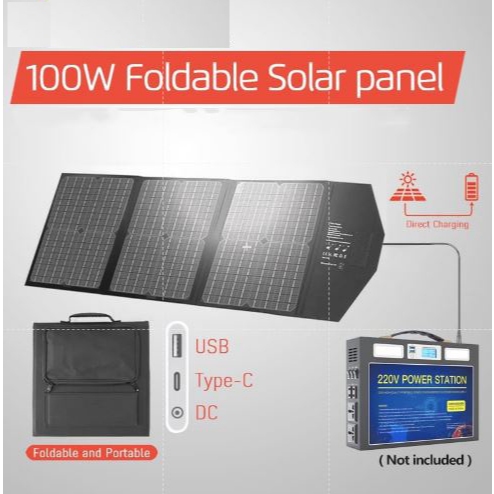 ( Fast Delivery 1Year Warranty )100W Foldable Solar Panel Sun Power ...