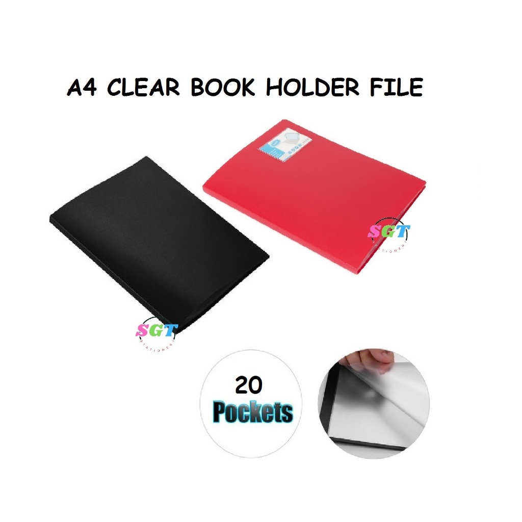 Economy A4 Clear Book Holder File / Display Document File 20 Pockets ...