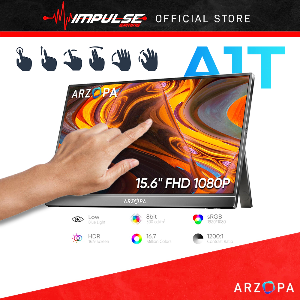 Arzopa A1T 15.6'' Touch Screen FHD Portable Monitor - Ultra-Slim ...