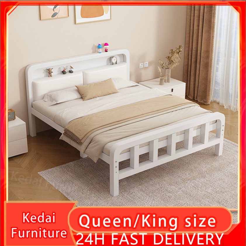 Katil dengan sandaran Katil besi Katil rangka Bed with backrest Iron ...