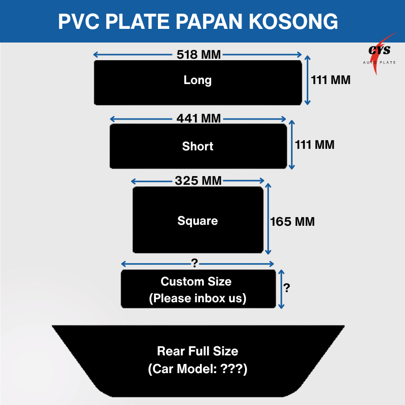 Plat Kereta Hitam Kosong *PAPAN SAHAJA*BLACK PLATE ONLY* PVC Car Plate ...