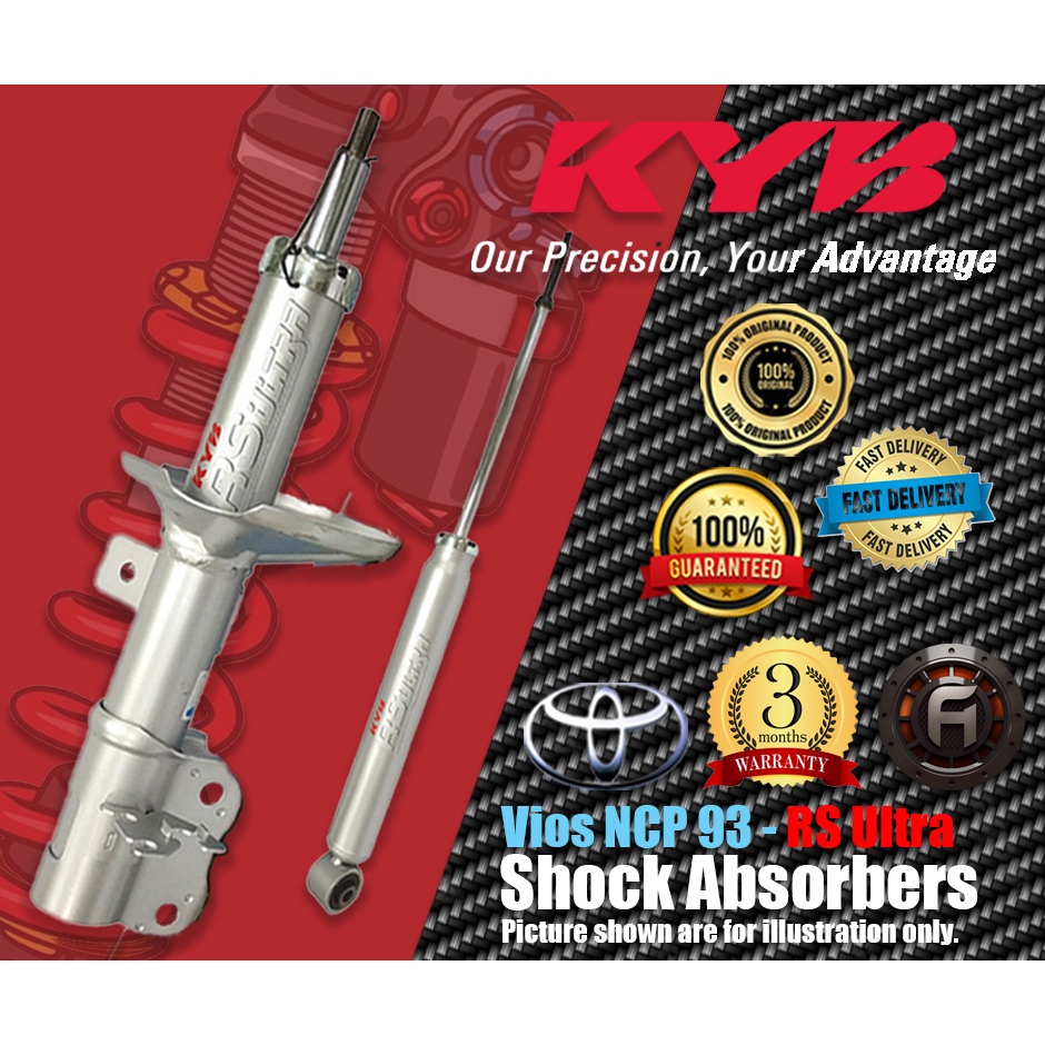 TOYOTA VIOS NCP 93 | 2007 | FRONT / REAR SHOCK ABSORBERS | GENUINE (KYB ...