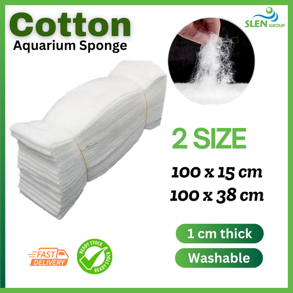 SLEN 100cm x 38cm Cotton Sponge Aquarium Filter Wool Mat Top Filter Box ...