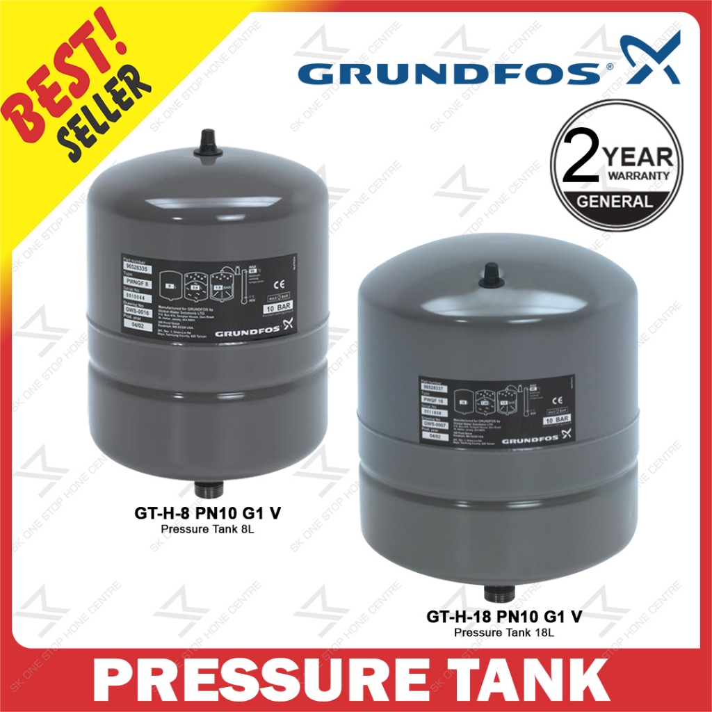 Grundfos Pressure Tank (8L / 18L) / GT-H-8 PN10 G1 V / GT-H-18 PN10 G1 V | Shopee Malaysia