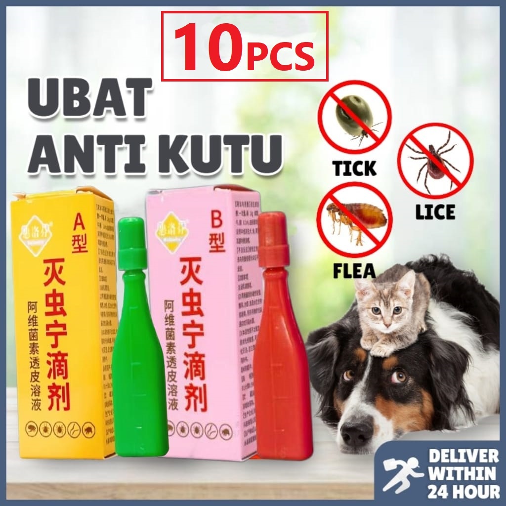 (10pcs) Ubat Kutu Kucing Cat Flea And Tick Treatment Medicine Ubat Kutu Kucing Medicine Flea ...