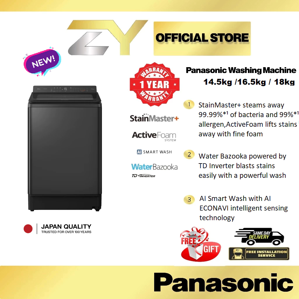 Panasonic Washing Machine 14.5kg/16.5kg/16KG/18KG TD-INVERTER NA ...