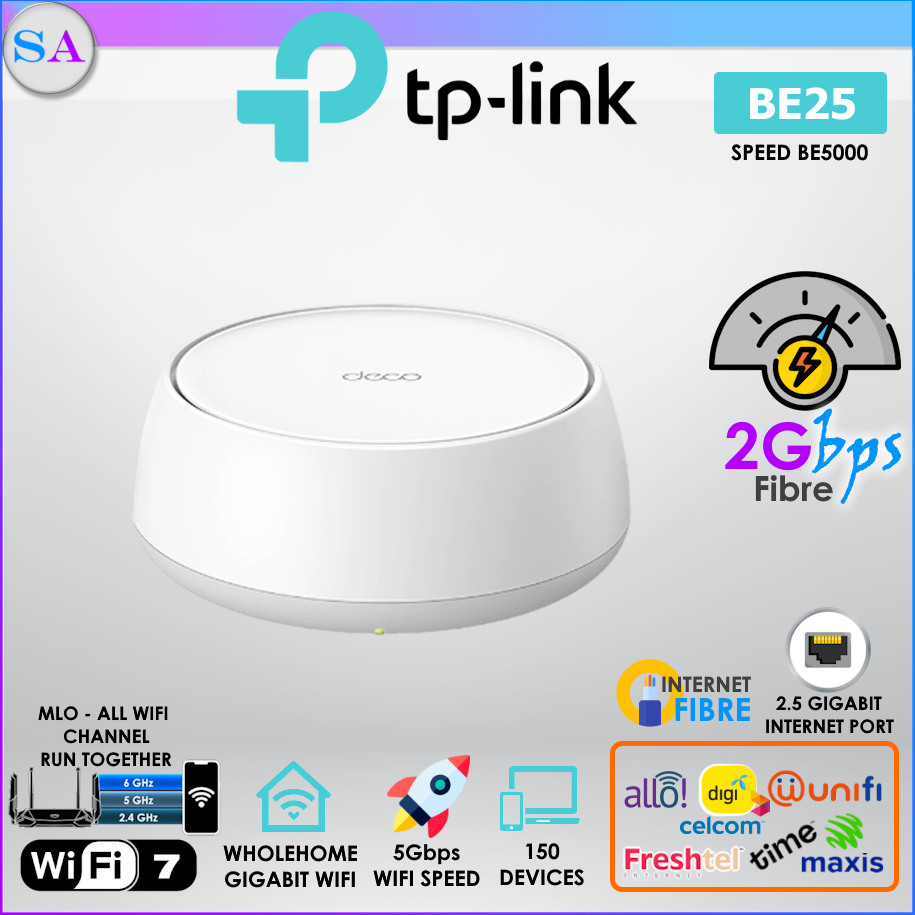 TP-Link Deco BE25 BE5000 Wireless Multi Gigabit Mesh WiFi 7 Router | Shopee Malaysia