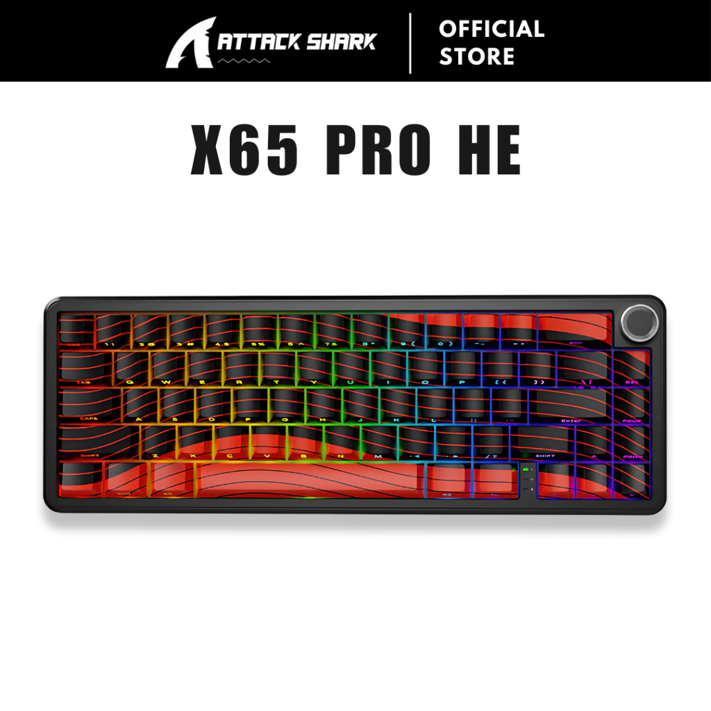 Attack Shark X65 PRO HE 65% Tri Mode Wireless 8KHz Magnetic Keyboard ...