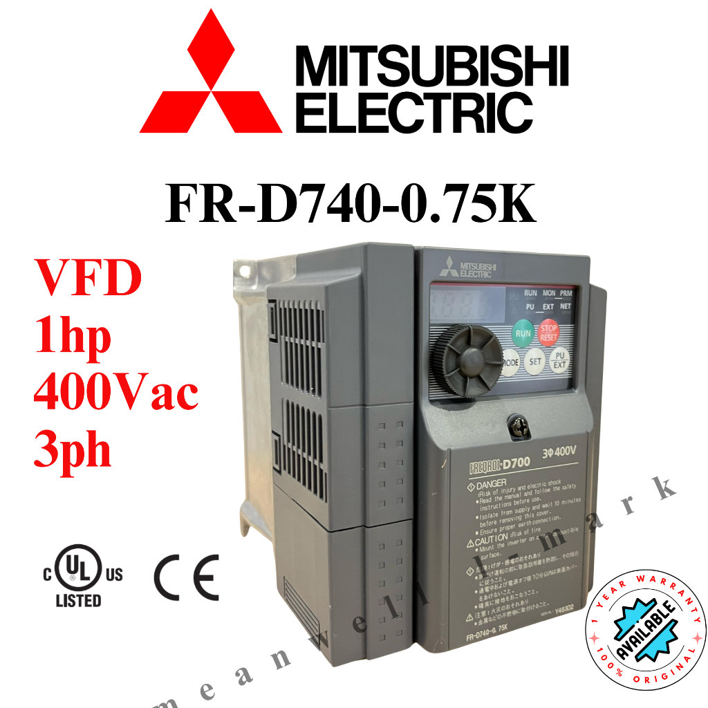 MITSUBISHI 3PH 400V 1HP FR-D740-0.75k VFD frequency inverter | AC Drives | Shopee Malaysia