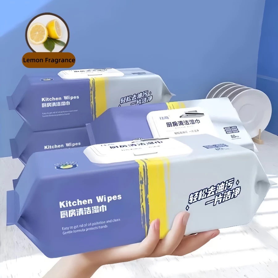 🤝🏼80pcs Kitchen Cleaning Wipes Strong Decontamination Kitchen Wipes ...