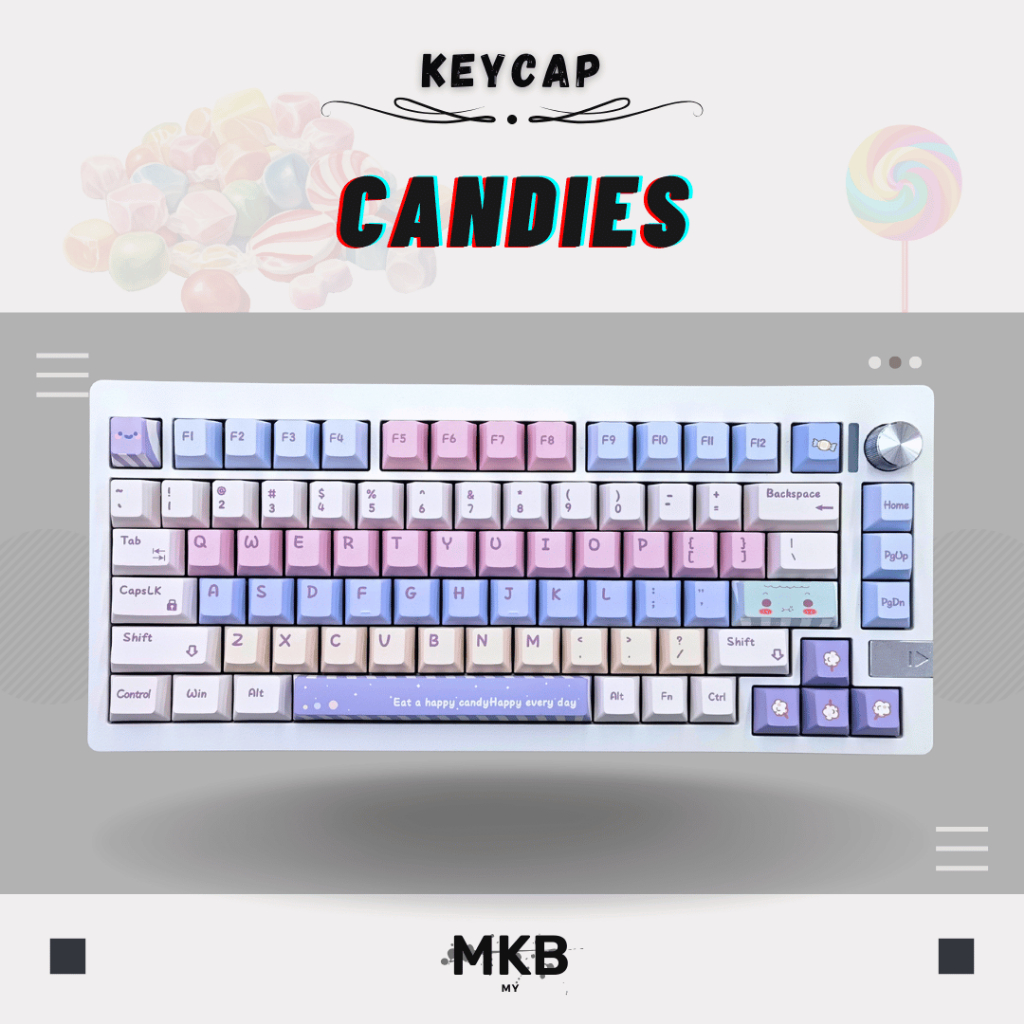 MKB Candies PBT Dye Sublimation Cherry Profile Keycap Set for ...