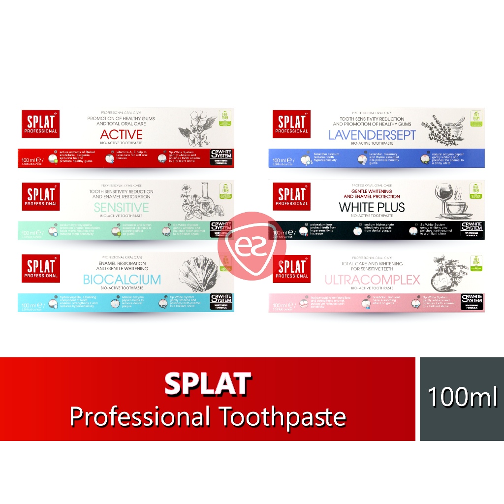 Splat Professional Bio-Active Toothpaste 100ml (Active/ Sensitive/ BioCalcium/ Lavendersept ...