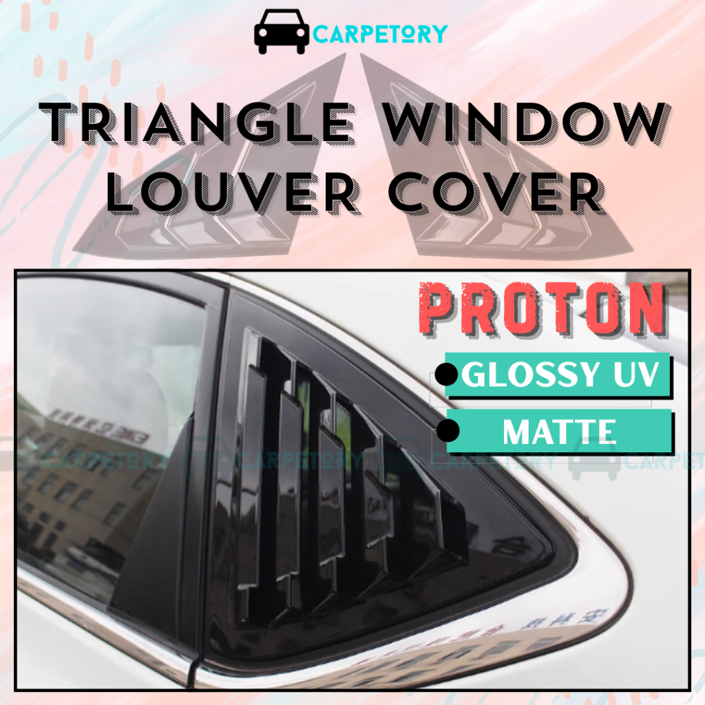 PROTON Car Window Louver Triangle Cover Rear Mustang Shield Vent Mirror ...
