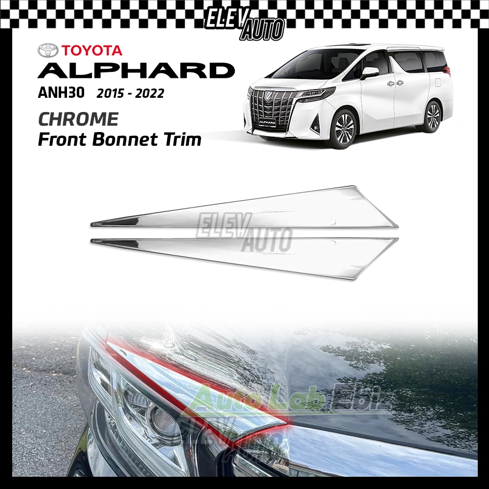 Toyota Alphard ANH30 2015 - 2022 CHROME Front Bonnet Head Lamp Eyelid ...