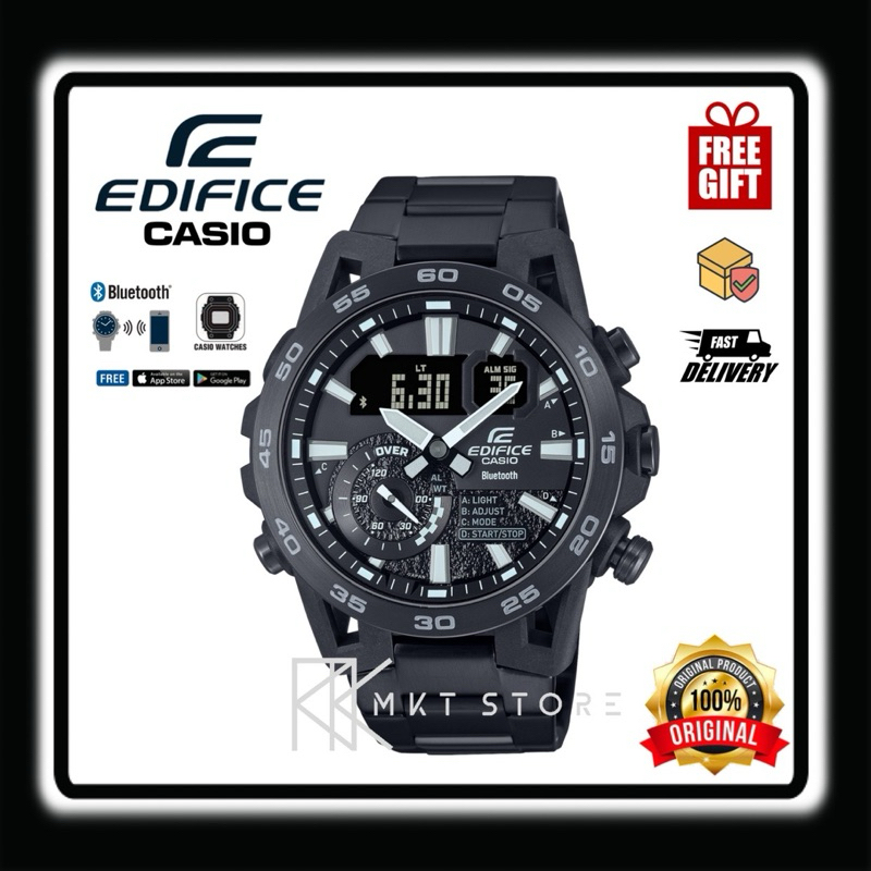 Original Casio Edifice Bluetooth Black Stainless Steel Band ECB40BK / ECB-40BK-1A / ECB-40BK ...