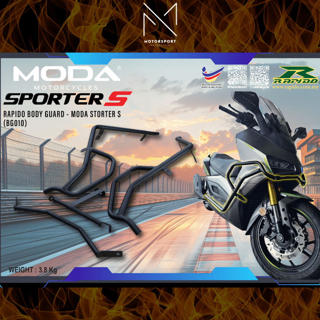 RAPIDO MODA Sporter S Crash Bar Engine Guard Protector Crash Bar Motor ...