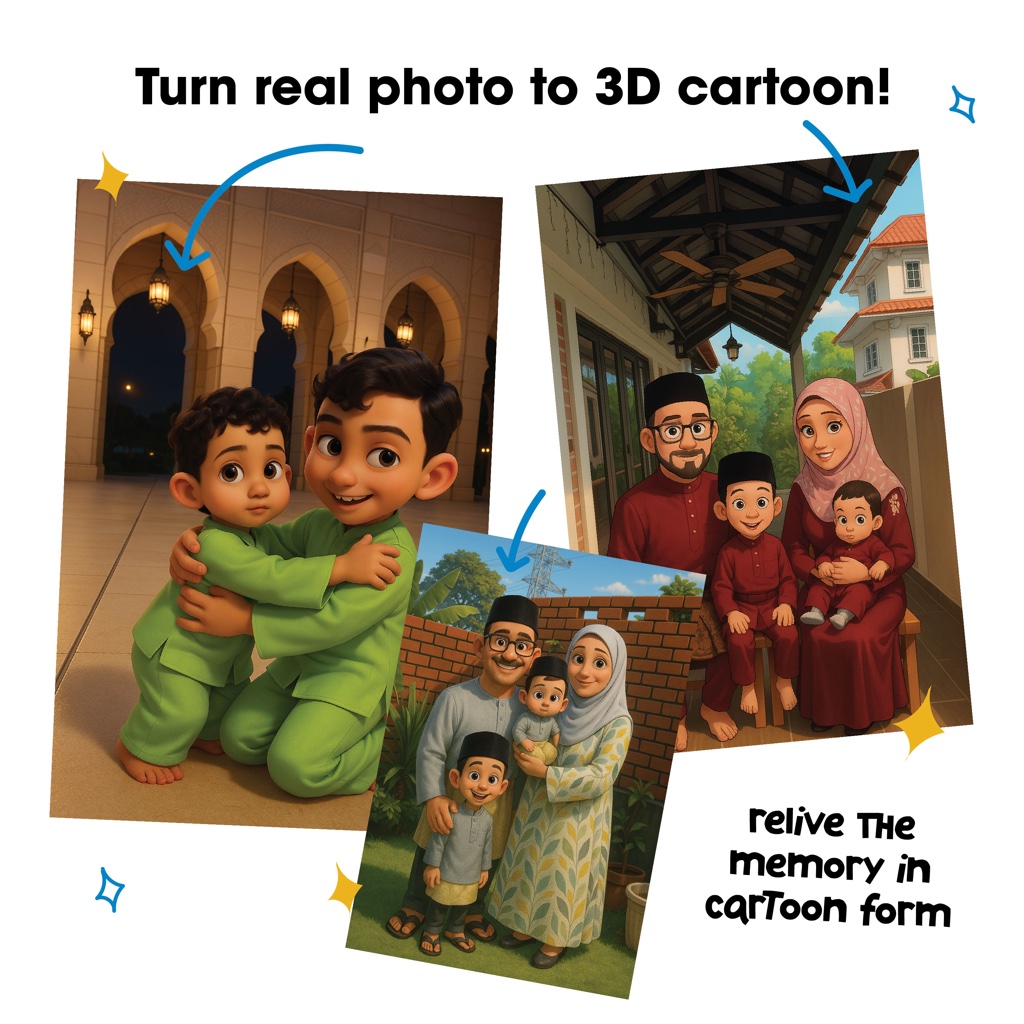 [Printed and Laminated] Turn your real photo to 3D cartoon easy fast ...