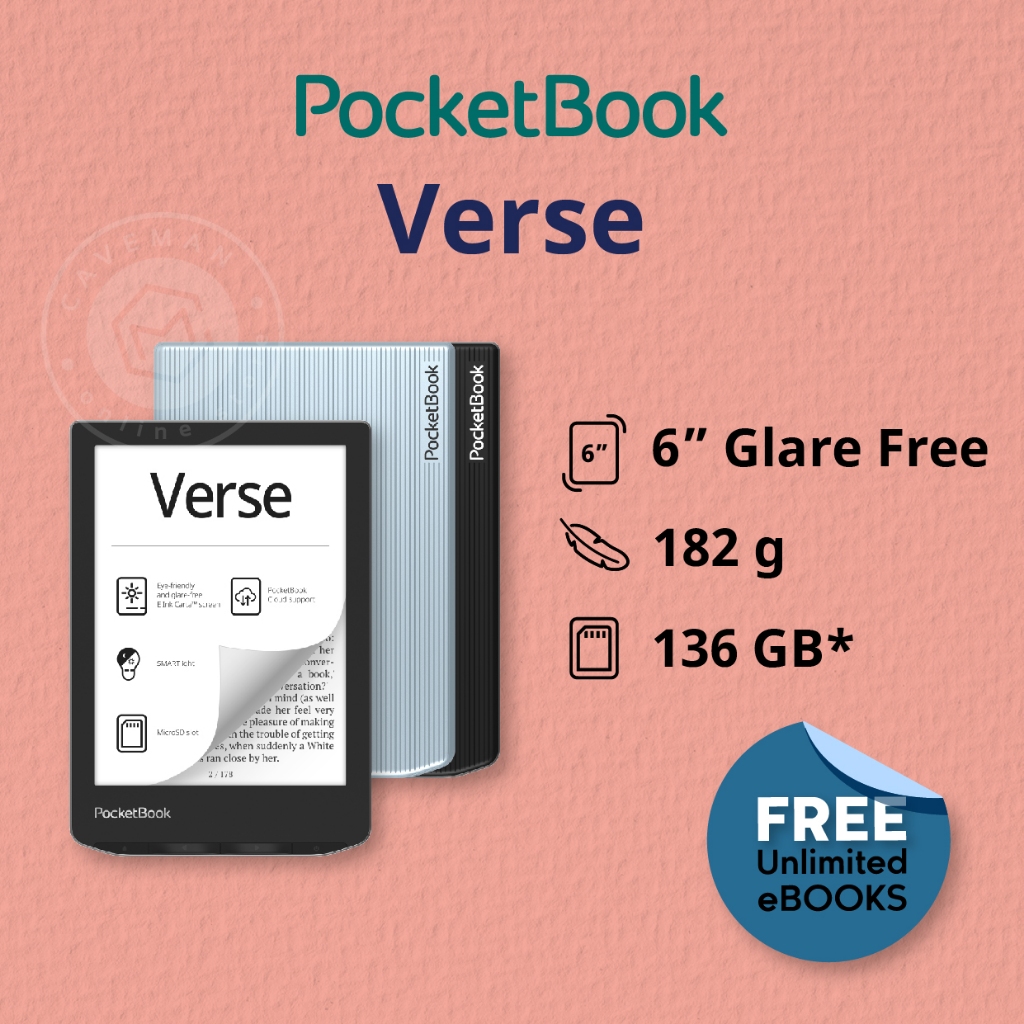 PocketBook Verse Lite (2025) - 8 GB + 6" Display eReader | Unlimited eBooks Package | Shopee ...
