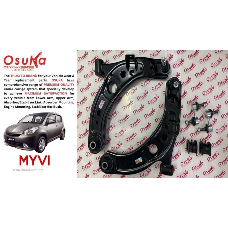 OSUKA COMBO SET 6 ITEM LOWER ARM , ABSORBER LINK , STABILIZER BUSH ...