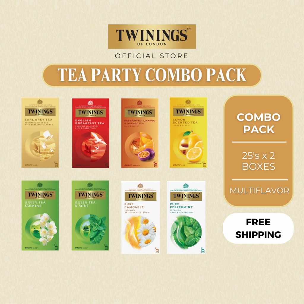 [Combo Pack] TWININGS Tea Party Pack (2 Boxes) Teh Hitam, Teh Hijau | 茶 ...
