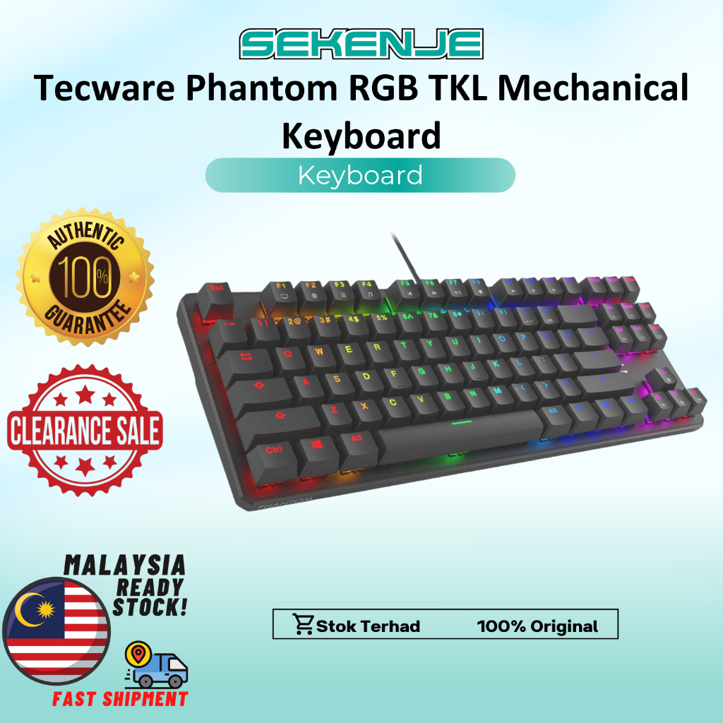 Tecware Phantom RGB TKL Mechanical Keyboard (Outemu Brown) - (Stock ...