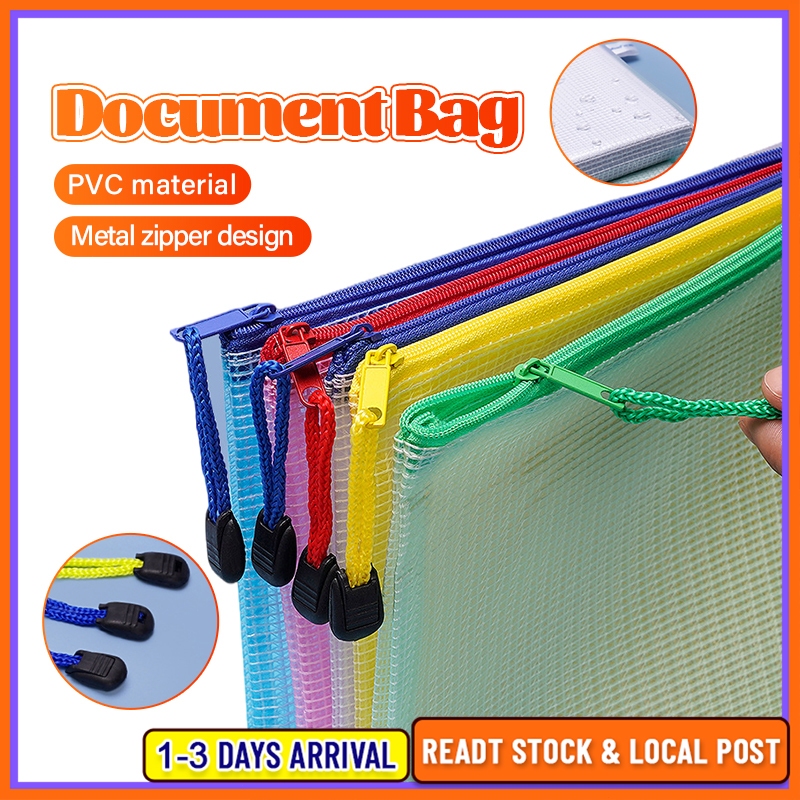 A4 Mesh Zipper Bag / Waterproof File Document Bag / A4 Transparent File ...