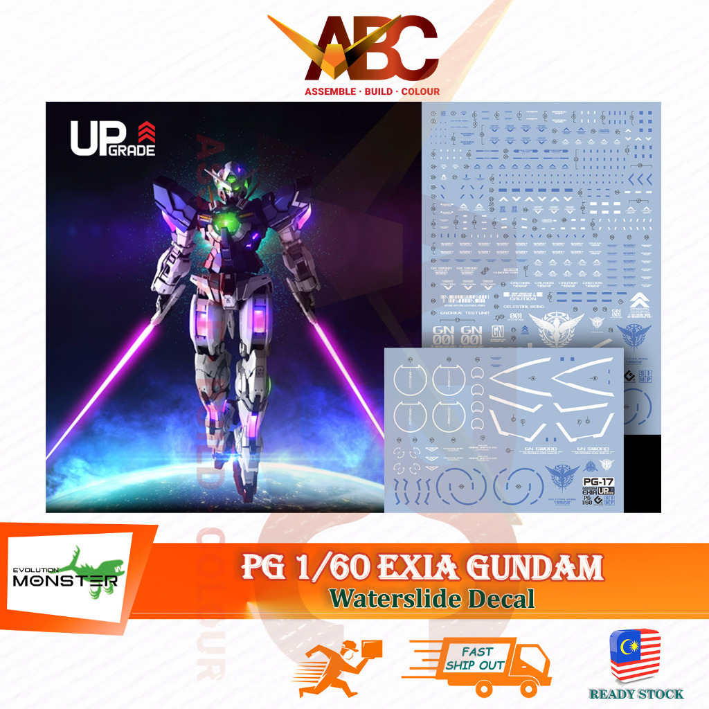 (Evo Monster) Waterslide Decal - PG 1/60 Exia (Fluorescent) GN-001 ...
