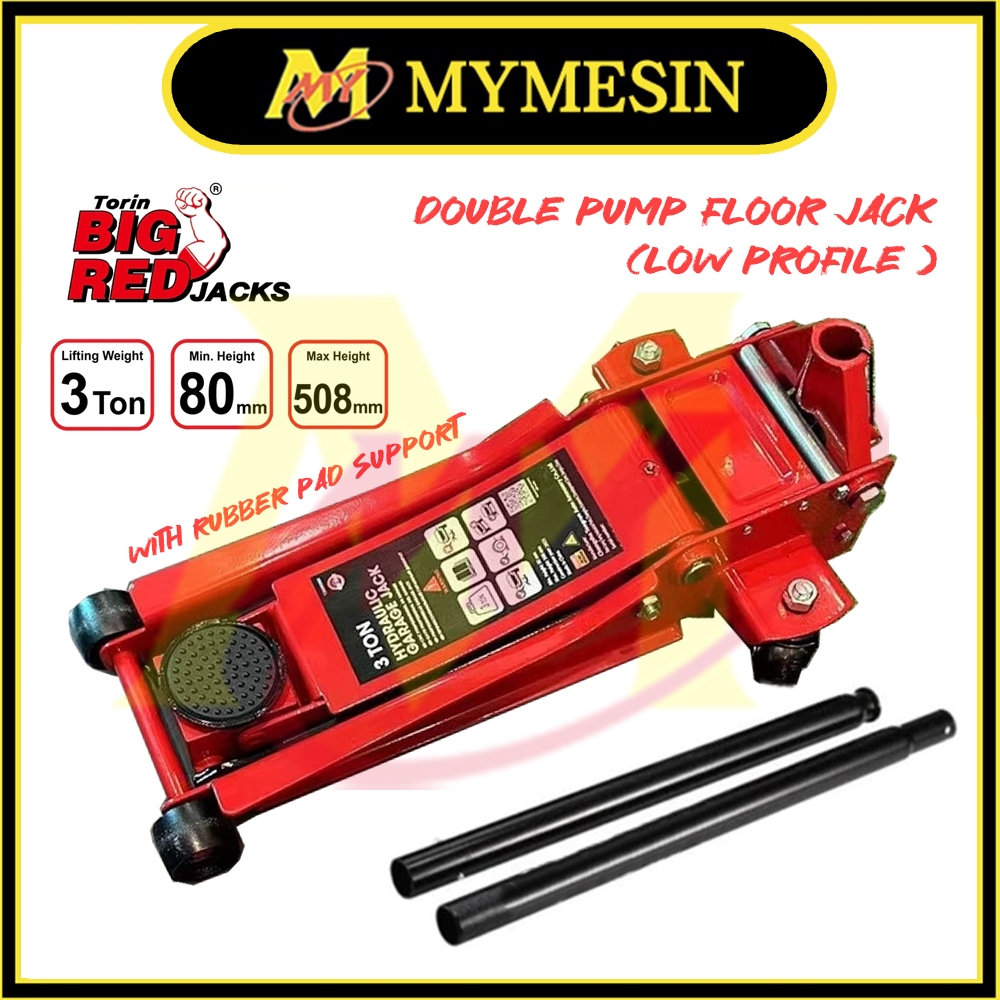 MY Bigred Double Pump 3 Ton Low Profile Garage Jack Hydralic Floor Jack ...