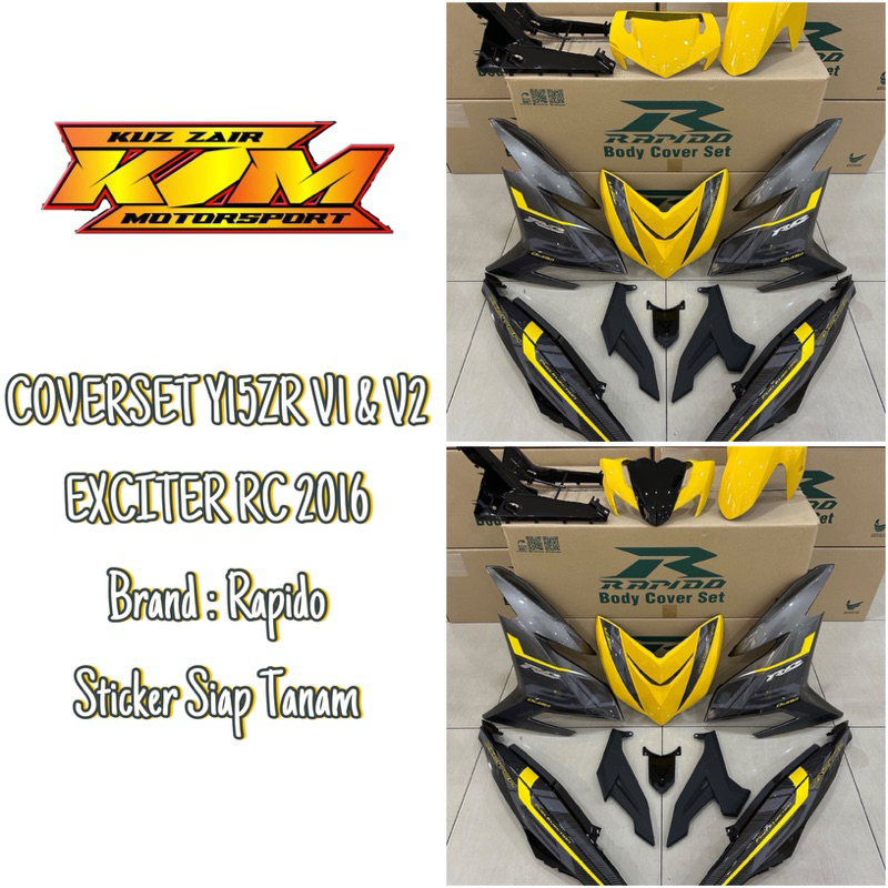 COVERSET EXCITER RC KUNING 2016 STIKER TANAM | Shopee Malaysia