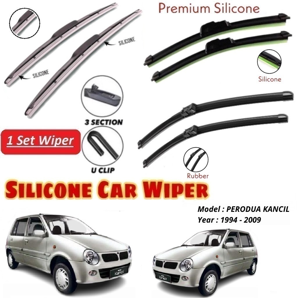 Perodua Kancil Car Wiper Blade Silicone Windscreen Mugen Soft Wiper ...