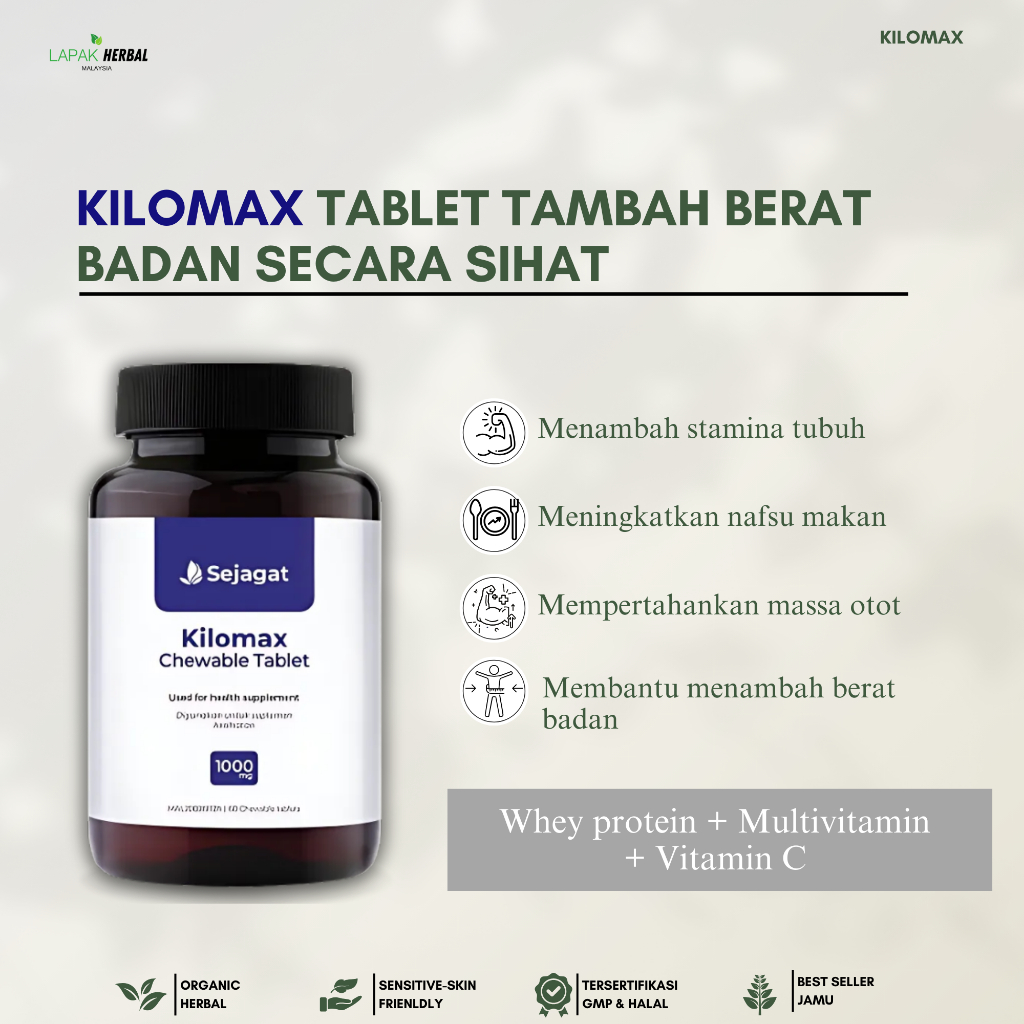 Kilomax Obat Gemuk Badan Original Zink Zinc Supplement Vitamin Super ...