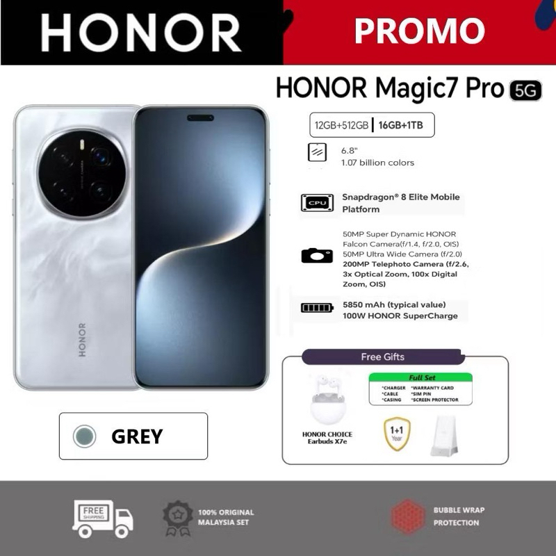 HONOR Magic 7 Pro [12GB + 512GB] [16GB + 1TB] Snapdragon 8 Lite | 100W ...