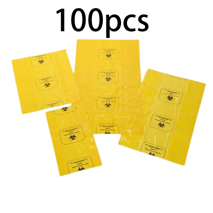 [100pcs] Biohazard Bag / Yellow Waste Bag / Dispose Biohazardous Waste ...