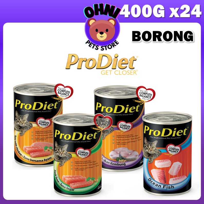 ProDiet Wet Cat Food Adult - 400g x 24 Units Prodiet Can Food Makanan ...
