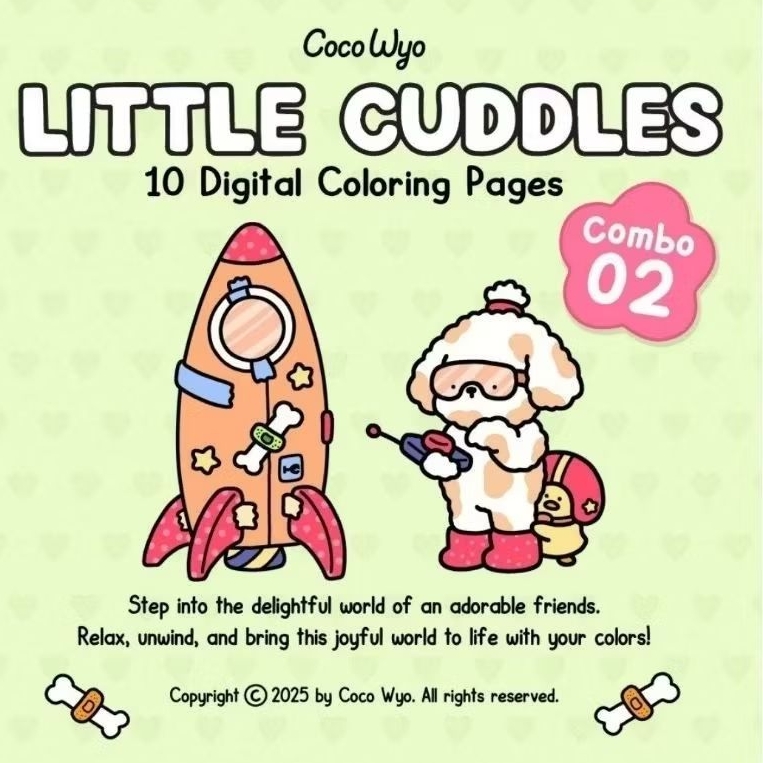 Little Cuddles Combo 2 Digital Coloring Page By Coco Wyo | Shopee Malaysia
