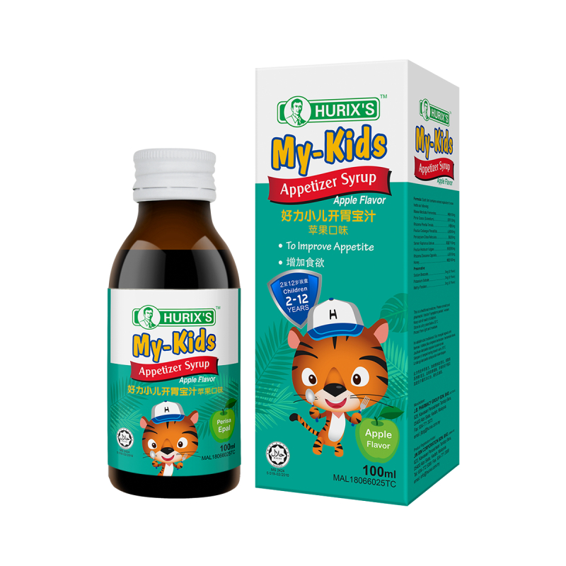 EXP 03/2026 HURIX'S MY-KIDS SYRUP 100ML (IMPROVE APPETITE) (APPLE ...