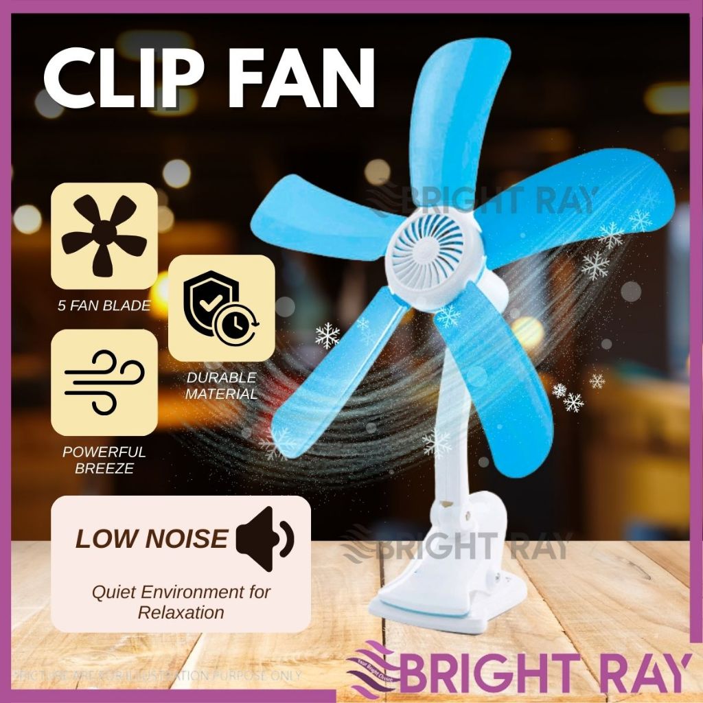 5 Blade Clip Fan Kipas Angin Bed Electric Fan 站立式 風扇 Mini Kipas Meja ...