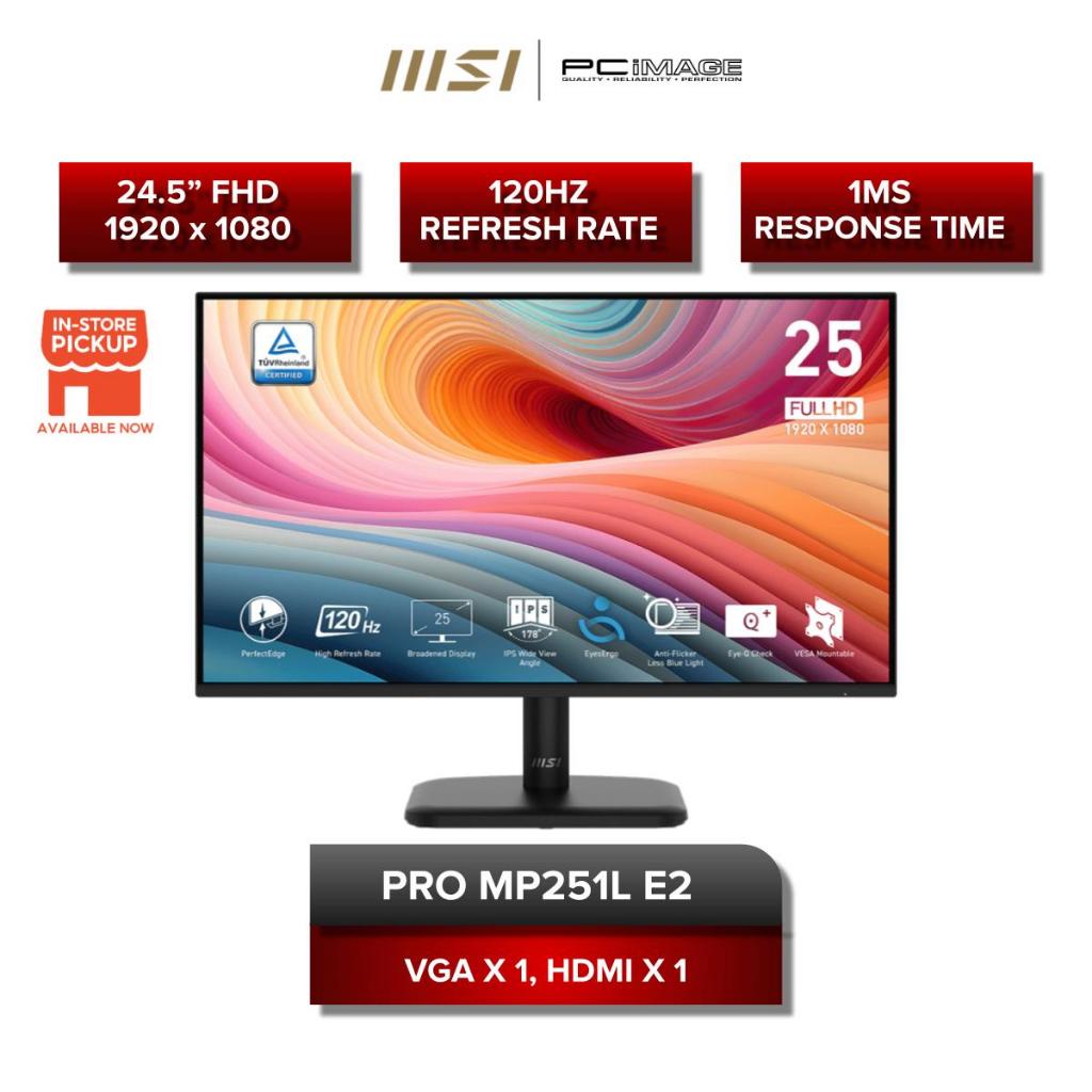 MSI PRO MP251L E2 / MP251W E2 | 1MS | 120HZ FHD 24.5" IPS MONITOR | 3 ...