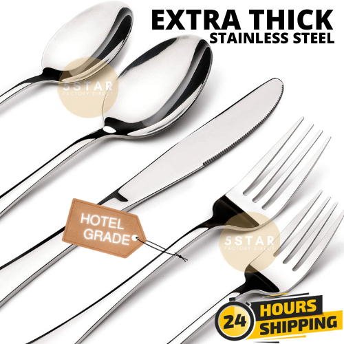 5STAR Extra Thick Cutlery Hotel Quality Stainless Steel Spoon Fork Tea ...