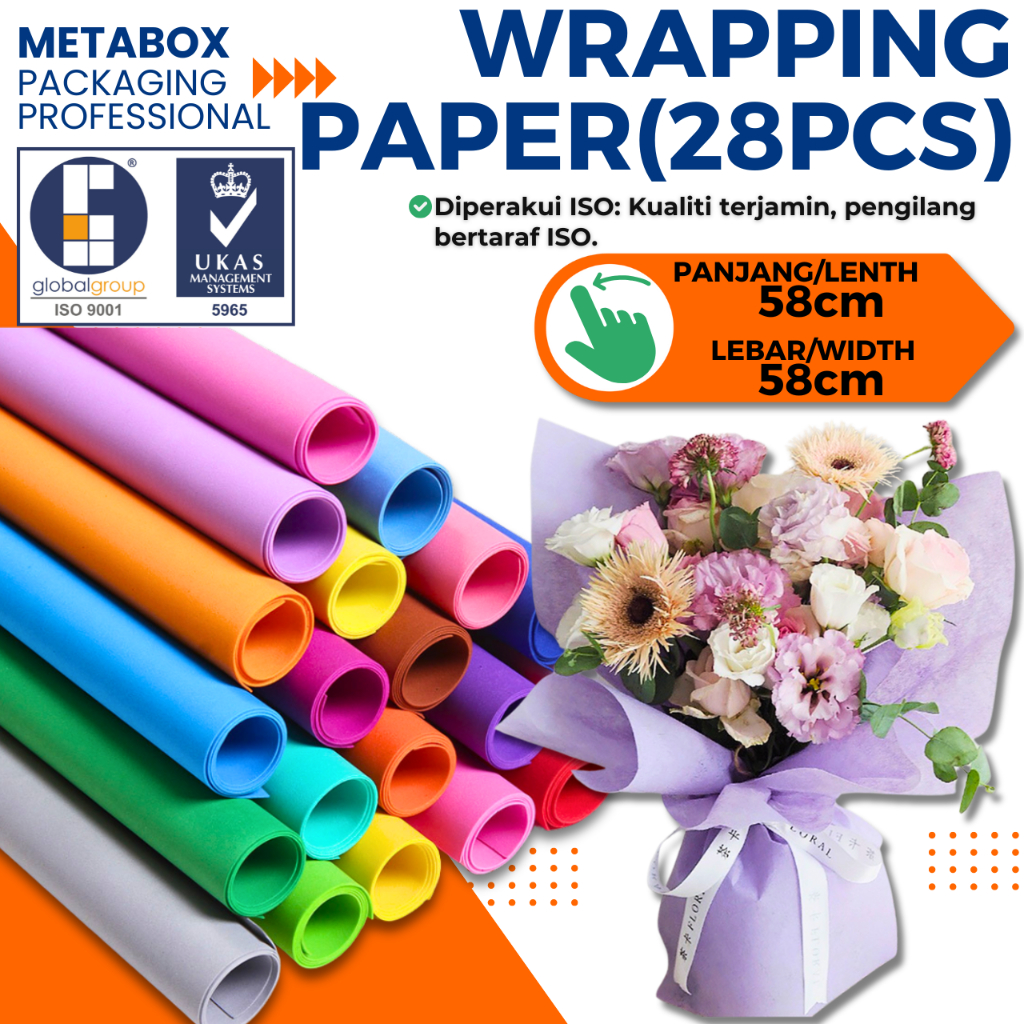 28PCS Cotton Wrapping Paper Flower Bouquet Tissue Kertas Tisu Pembalut ...