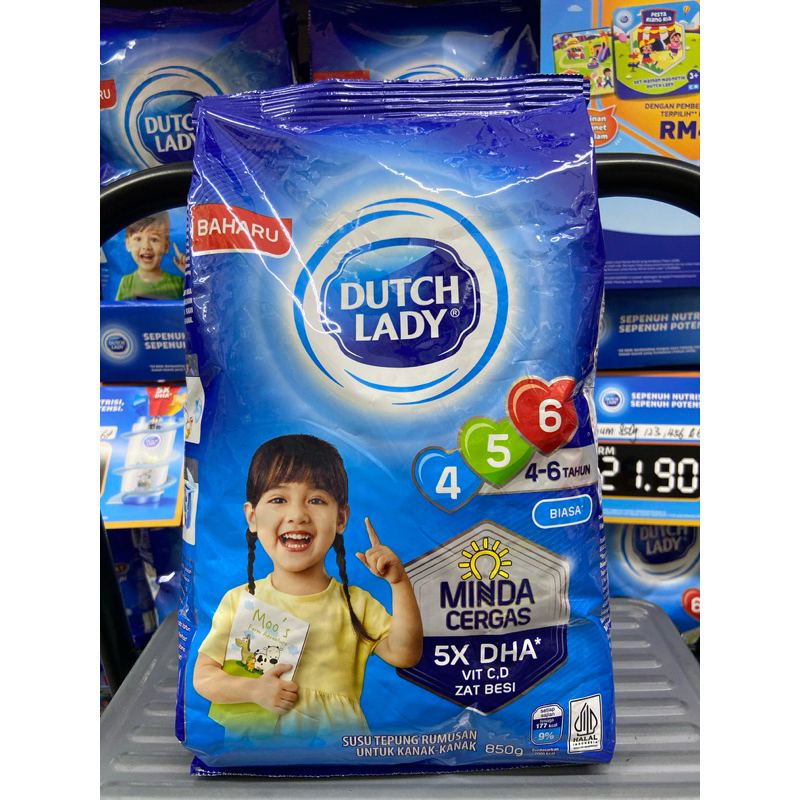 Dutch Lady Susu Tepung 456 4-6tahun Biasa/Coklat/Madu 850g | Shopee ...