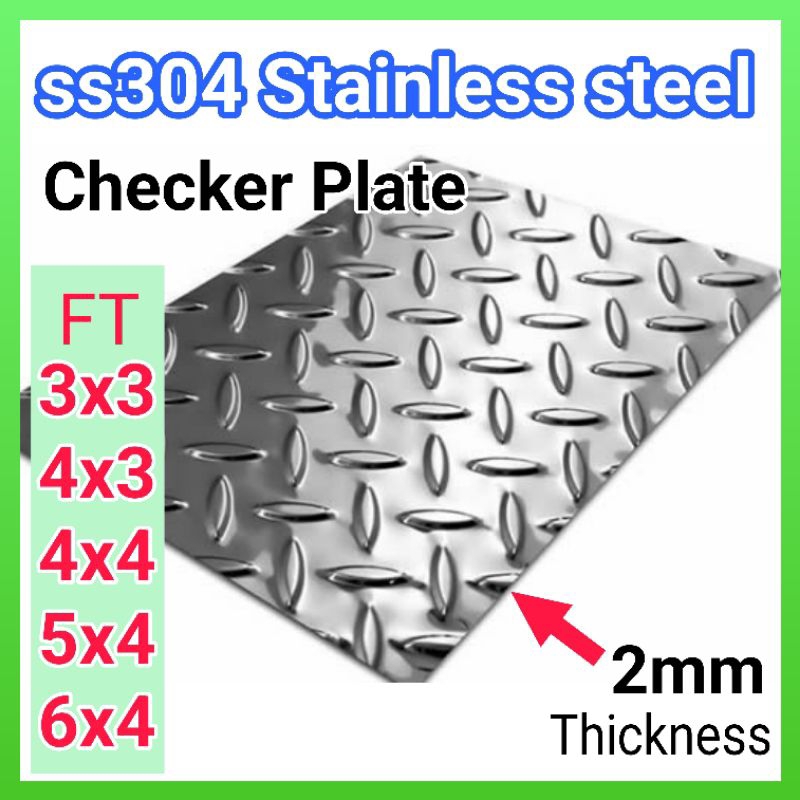 Stainless steel 304 *Papan Bunga (BIG SIZE)*2mm Chequered Plate ...