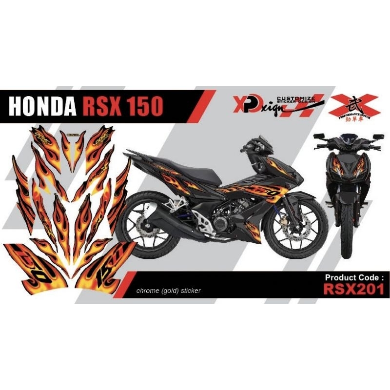 HONDA RSX 150 BODY STICKER CHROME GOLD CUSTOM | Shopee Malaysia