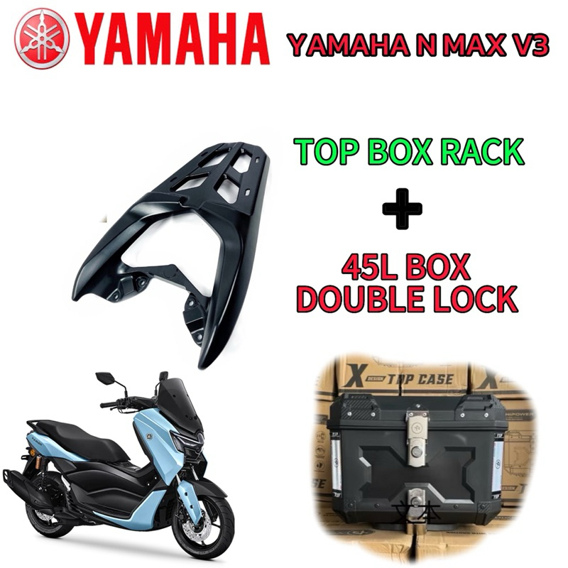 YAMAHA NMAX V3 TOP BOX BRACKET HEAVY DUTY /TOP BOX 45L DOUBLE LOCK ...