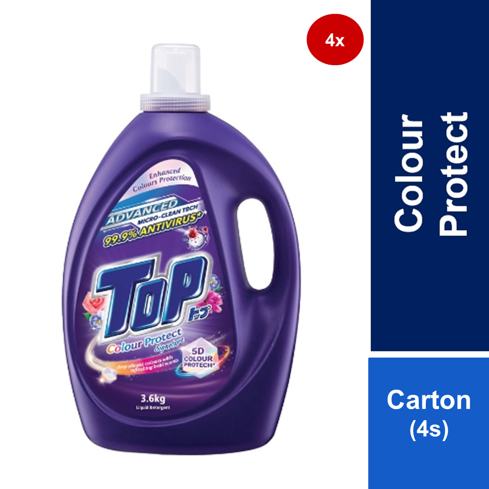 [Carton Deal] Top Liquid Detergent Colour Protect Purple 3.6kg x4s ...