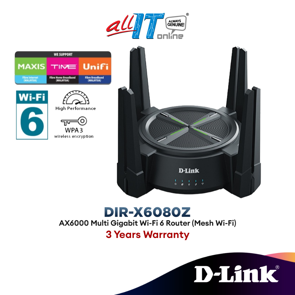 D-Link DIR-X6080Z Wi-Fi 6 AX6000 Multi Gigabit Router | Shopee Malaysia