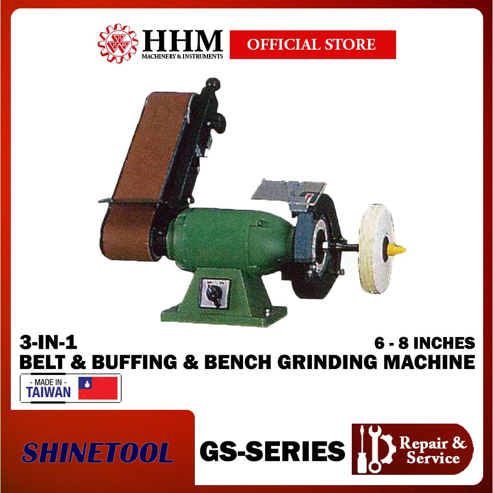 𝐒𝐇𝐈𝐍𝐄𝐓𝐎𝐎𝐋 3 in 1 Belt & Buffing & Bench Grinding Machine - 150 / 200 mm ...