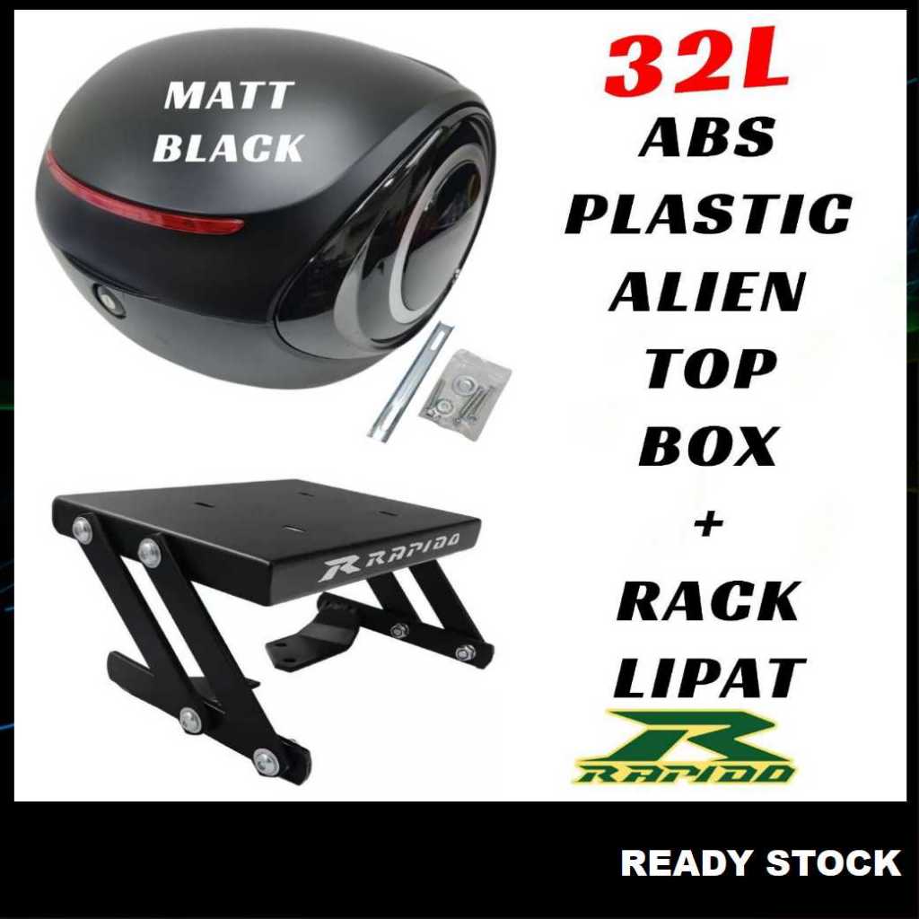 ALIEN 32L TOP BOX SIPUT+RAPIDO ADJUSTABLE RACK LIPAT LC135 V2-V8 RSX ...