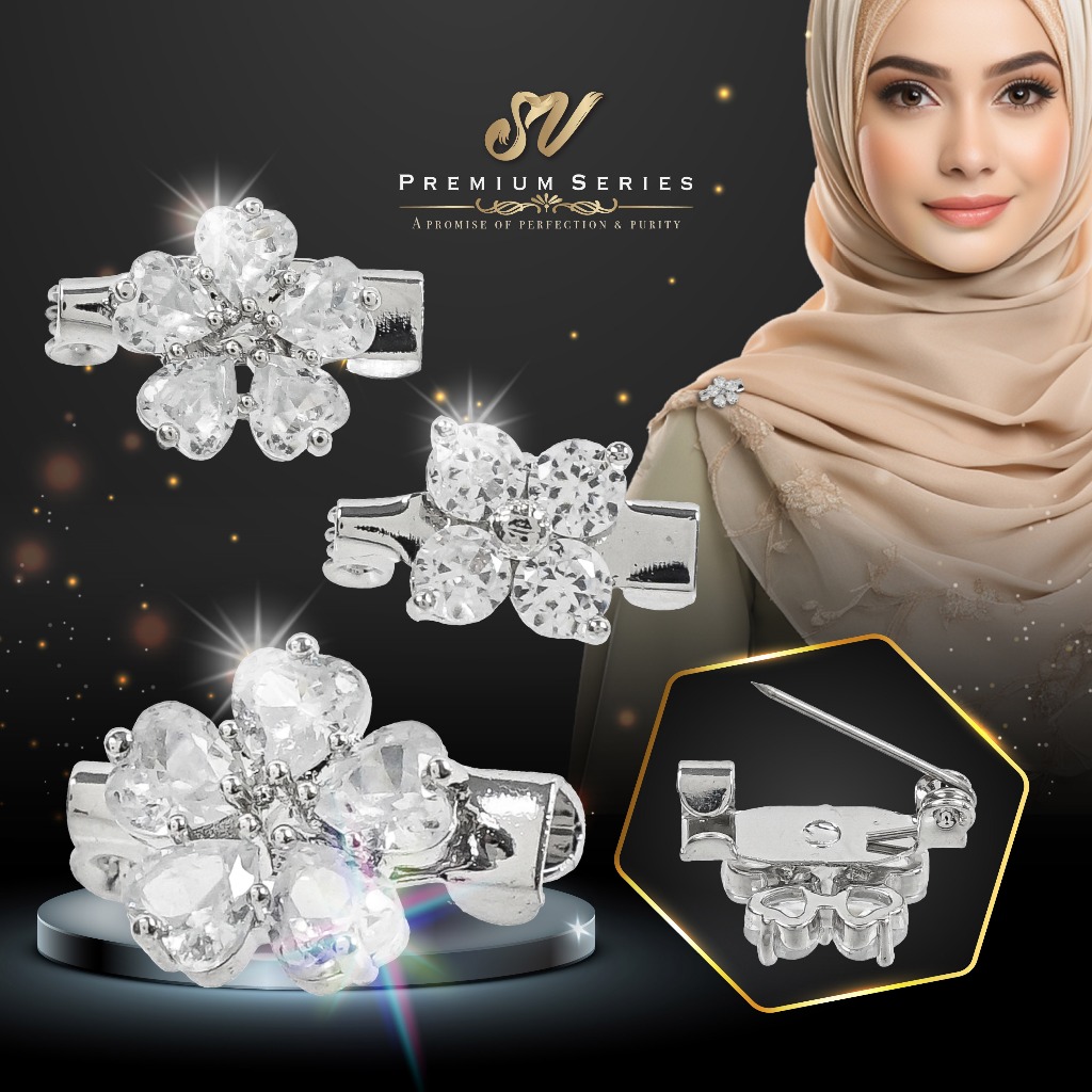 Sv Premium Kerongsang Dagu Bunga Mini Flora Baby Brooch Zircon Pin ...