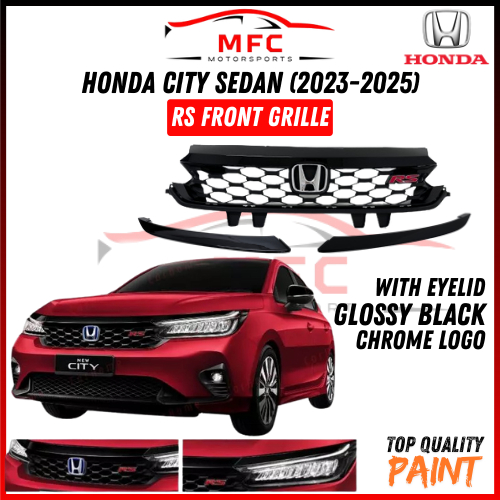 Honda CITY Sedan (2023-2025) RS Front Grille -Glossy Black | Shopee Malaysia